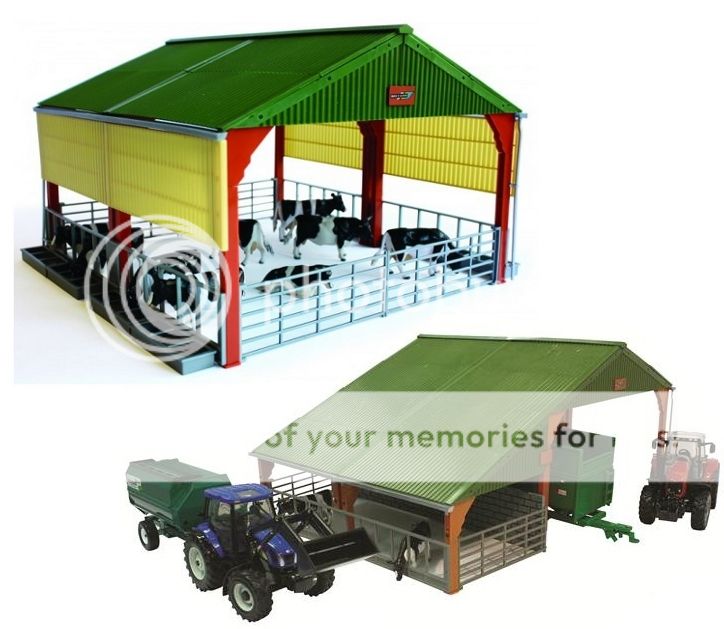 Britains Farm Buildings 1:32 Scale Model Barns, Toy Tractor & Livestock ...
